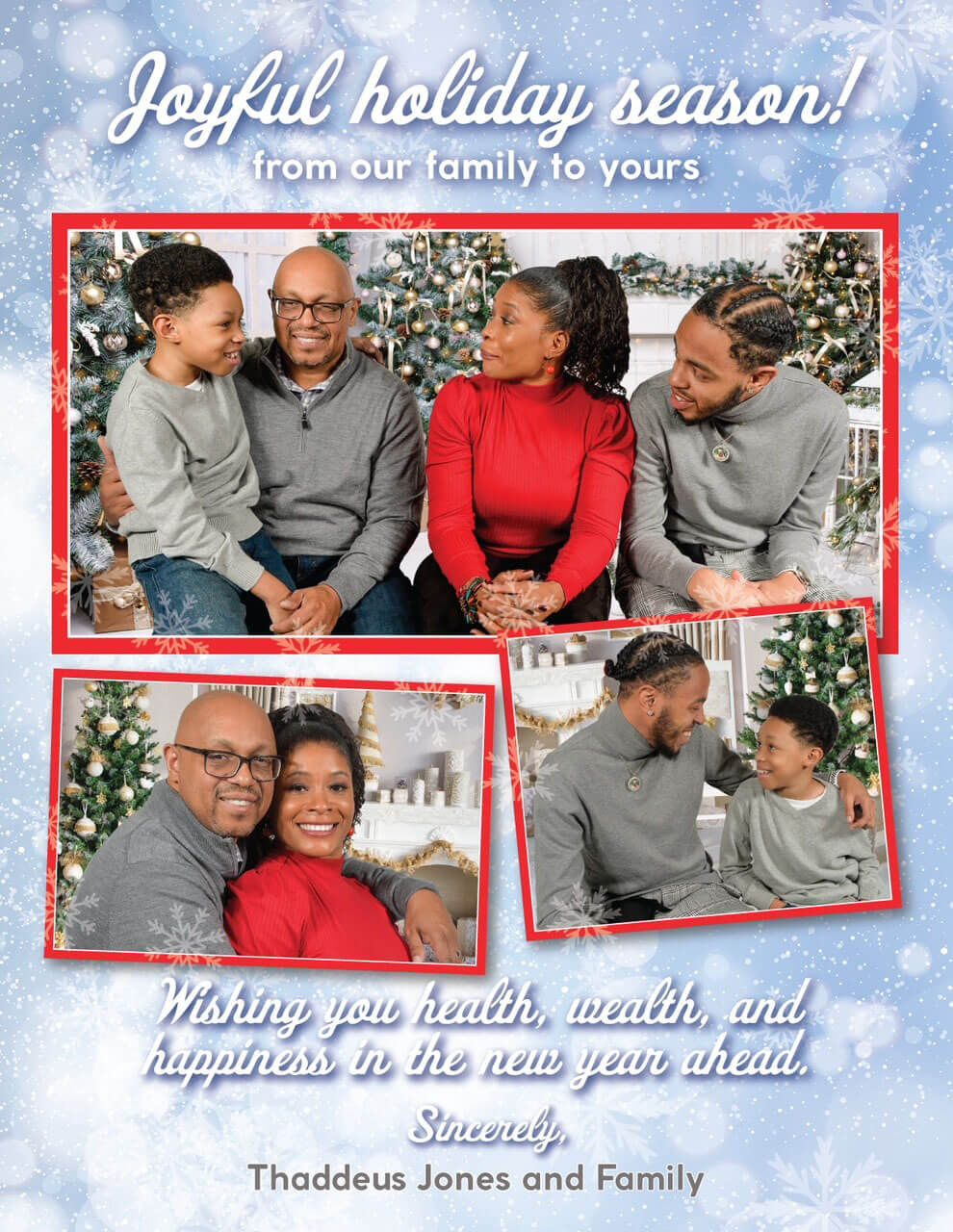 Happy Holidays from Our Family to Yours - Rep Thaddeus Jones